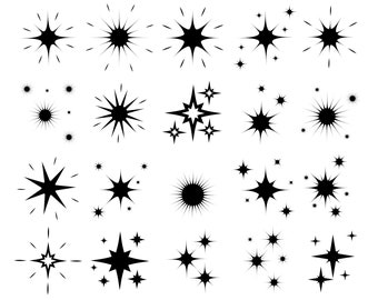 Sparkle Stars Svg Bundle Star Cut File Stars Vector Sky Svg Celestial Night Sky Svg Sparkle Star ...