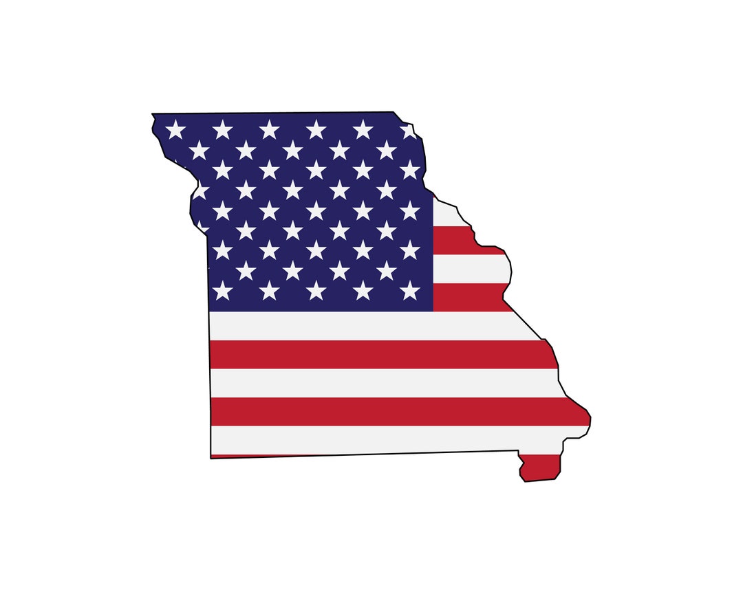 Missouri Flag Map SVG, PNG - American Flag Svg, Missouri Outline Svg ...