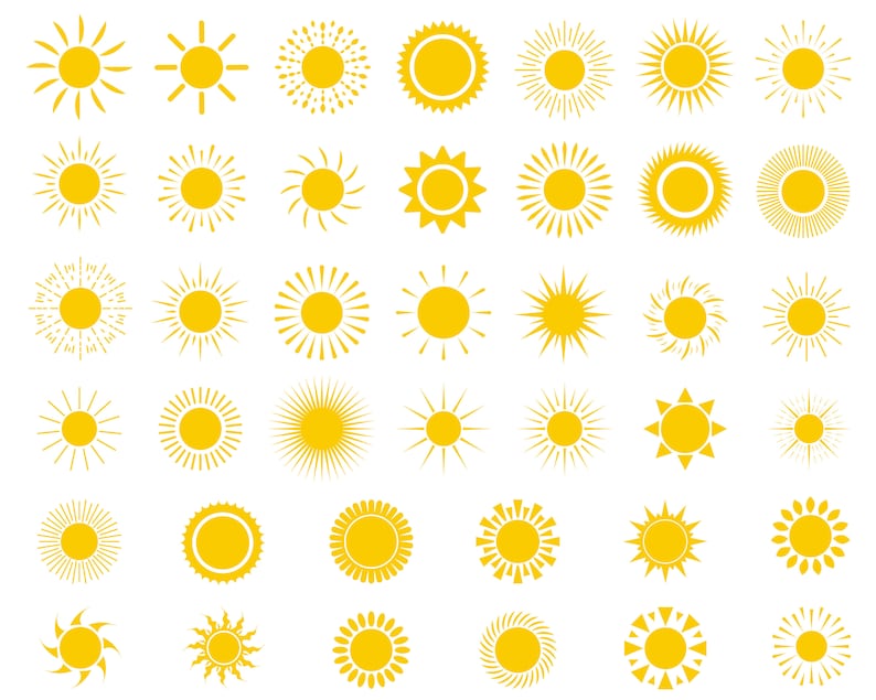 Sun SVG Bundle, PNG, Sun Cut File, Sun Clipart, Summer SVG, Cricut ...