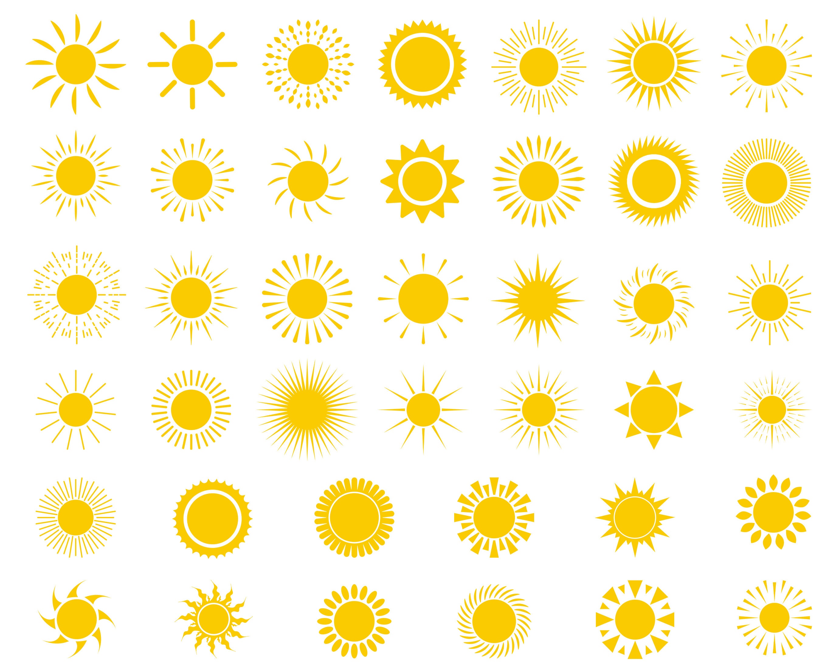 Sun SVG Bundle, PNG, Sun Cut File, Sun Clipart, Summer SVG, Cricut ...