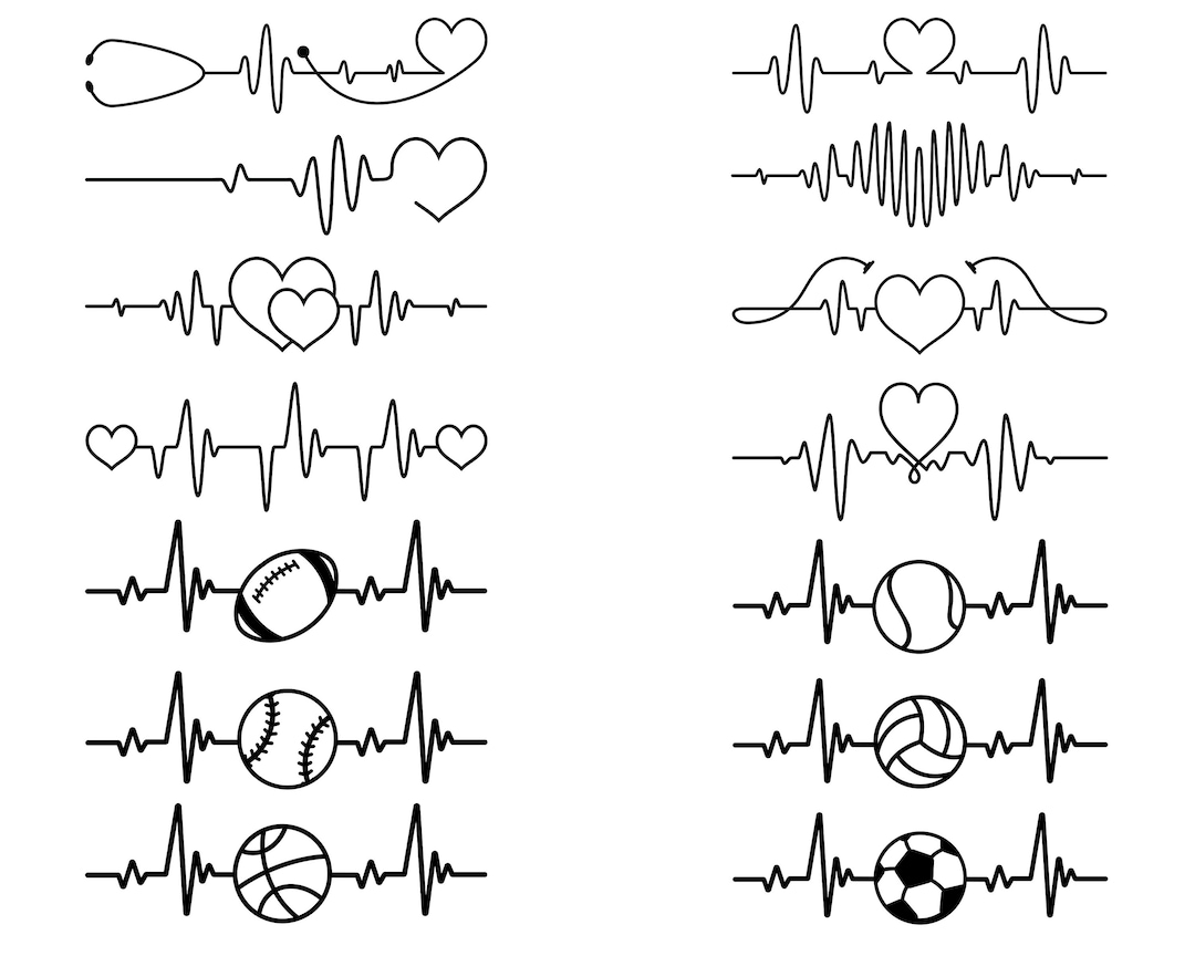 Heartbeat SVG Bundle, PNG, Heartbeat Clipart, Heartbeat SVG Cut Files ...