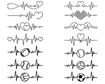 HEARTBEAT SVG Bundle, HEARTBEAT Clipart, Heartbeat Svg Cut Files for ...