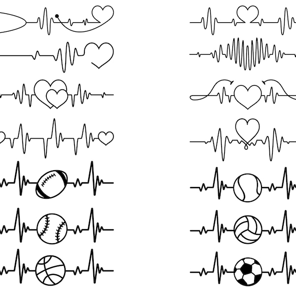 Heartbeat Svg - Etsy