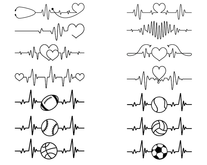 Heartbeat SVG Bundle PNG Heartbeat Clipart Heartbeat SVG - Etsy