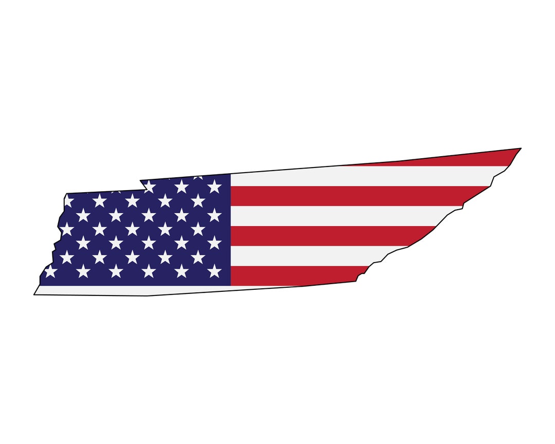 Tennessee Flag Map SVG, PNG - American Flag, Tennessee Outline Svg ...