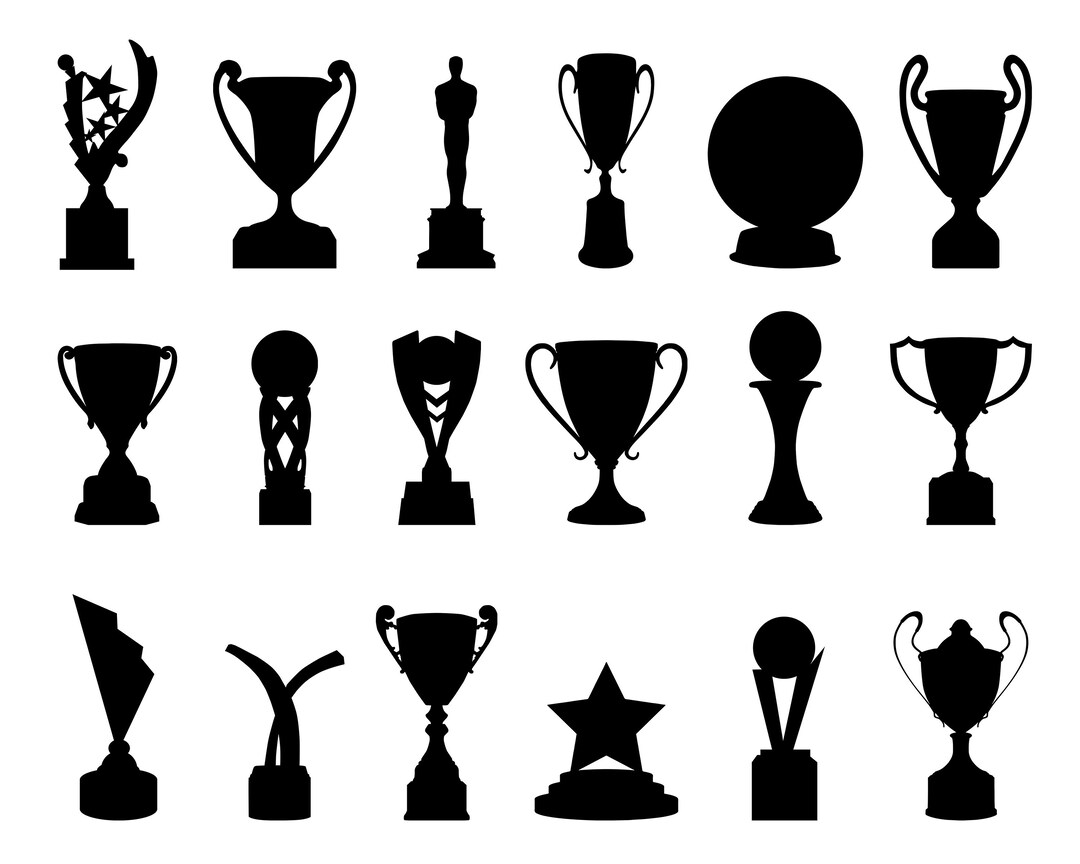 Trophy SVG Bundle PNG Trophies SVG Clipart Silhouette Cut - Etsy