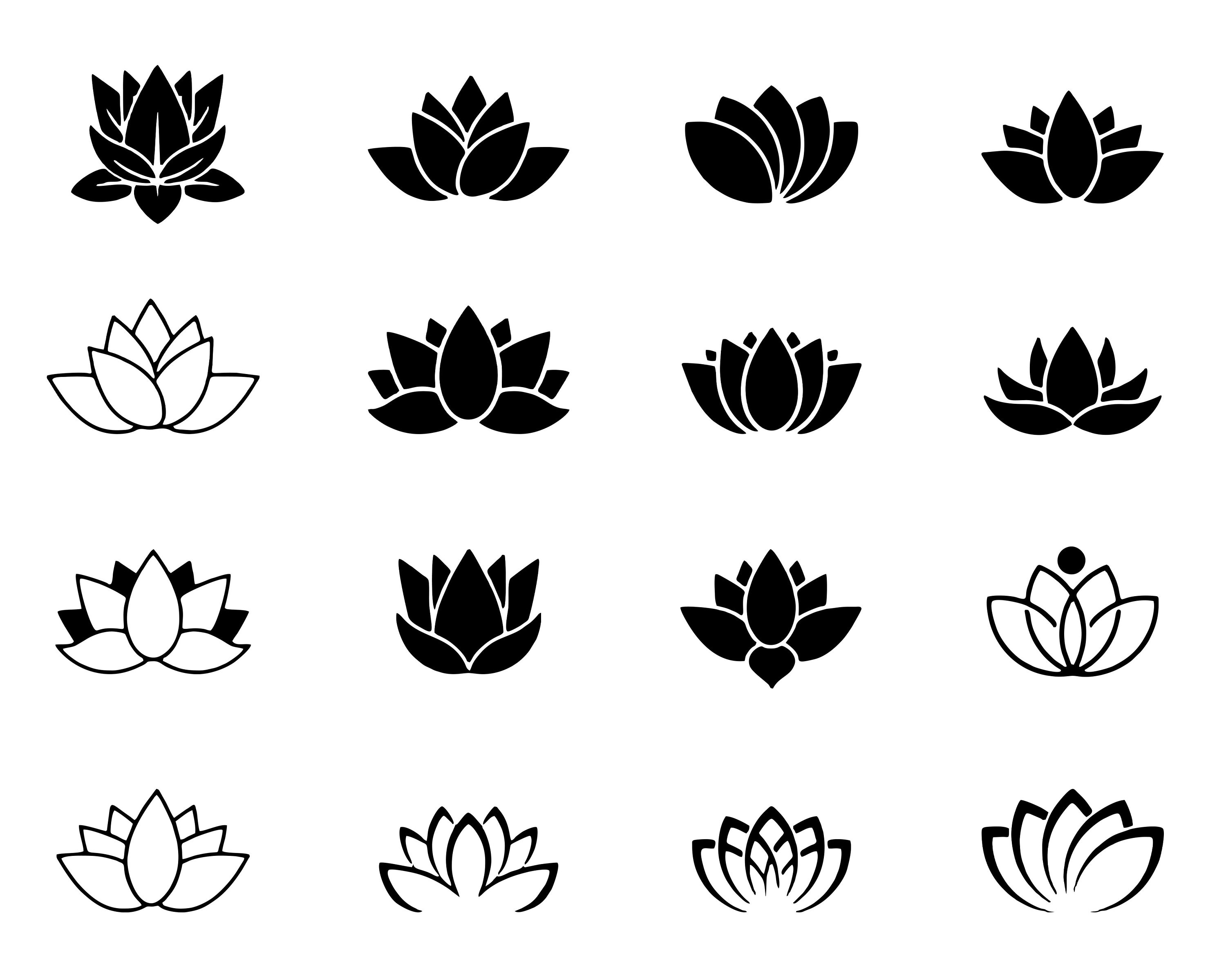 Lotus Flower SVG Bundle PNG Lotus Flower Cut Files for - Etsy