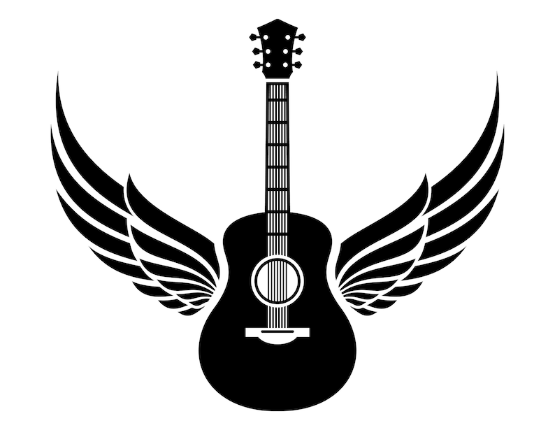 Guitar Wings SVG PNG Acoustic Guitar SVG Musical Instrument - Etsy