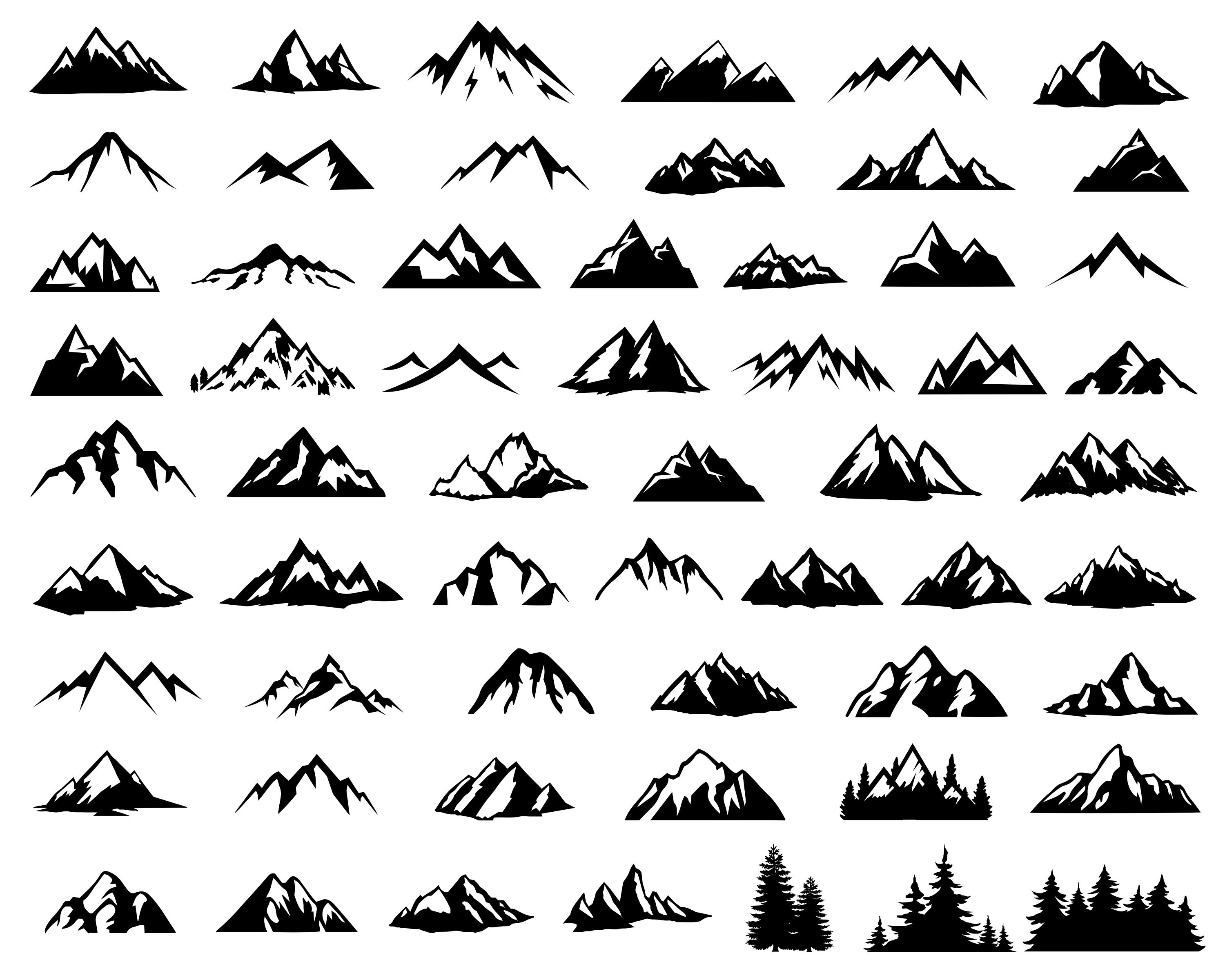Mountain SVG Bundle PNG Mountains Svg Outdoors Svg Nature - Etsy Canada