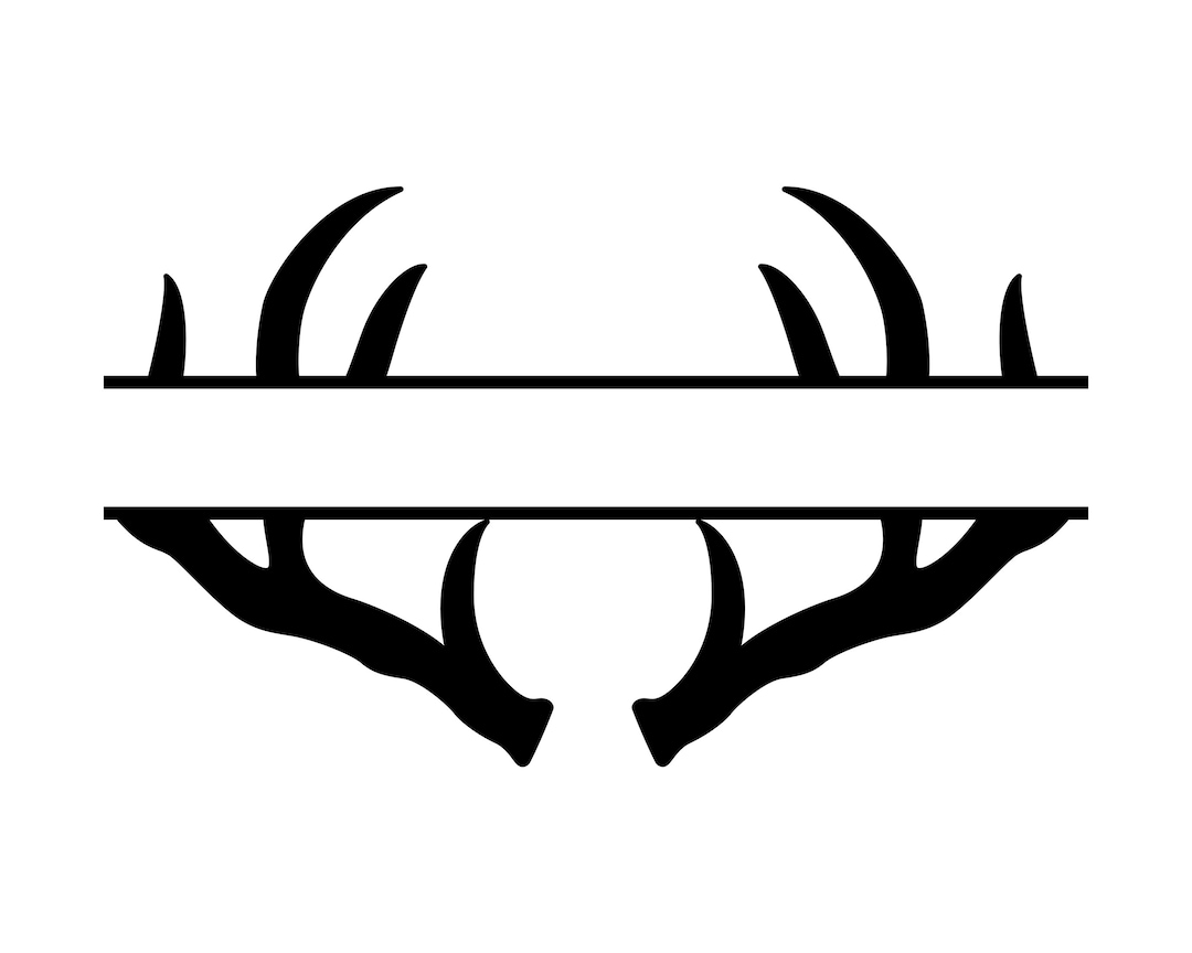 Antlers Monogram SVG, PNG - Antler Monogram Svg, Split Name Frame Svg ...