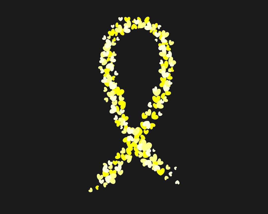 Yellow Ribbon SVG, PNG - Bone Cancer, Cut File Cricut, Silhouette ...