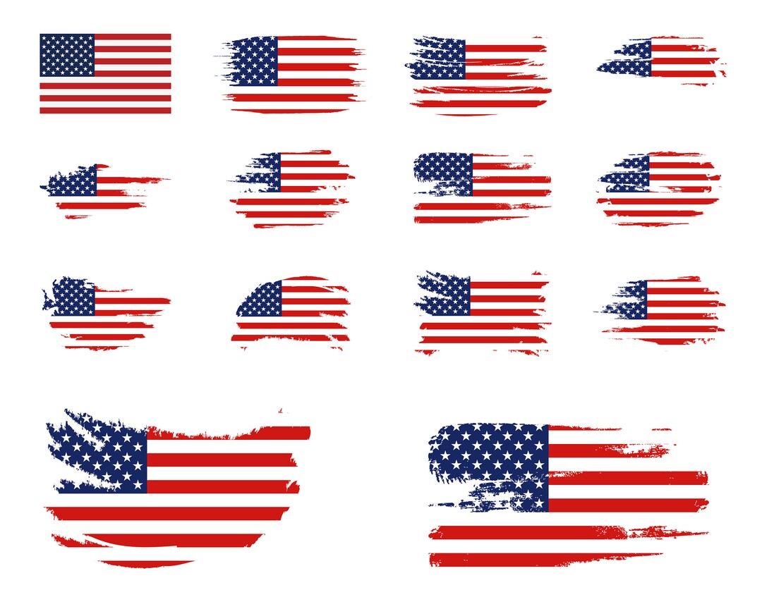 American Flag Bundle, 4th of July Svg, Png, Distressed Flag Svg, Fourth ...