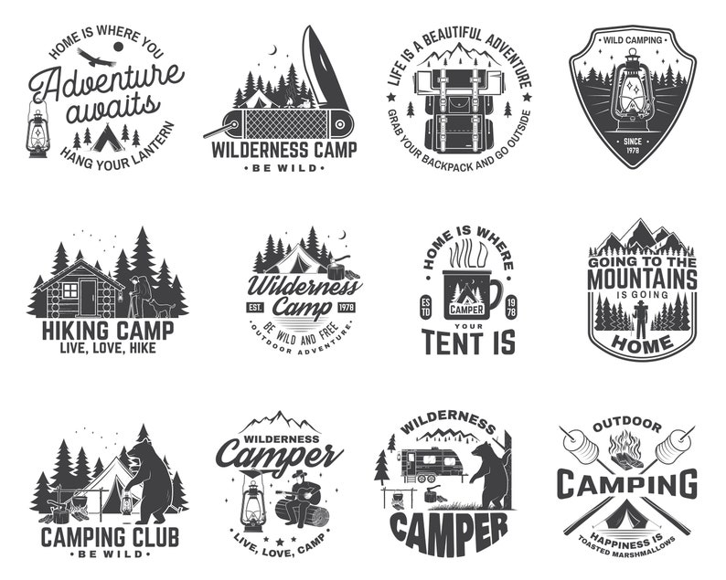 Camping SVG Bundle, PNG - 12 Camper Svg, Summer Svg, Adventure Svg ...