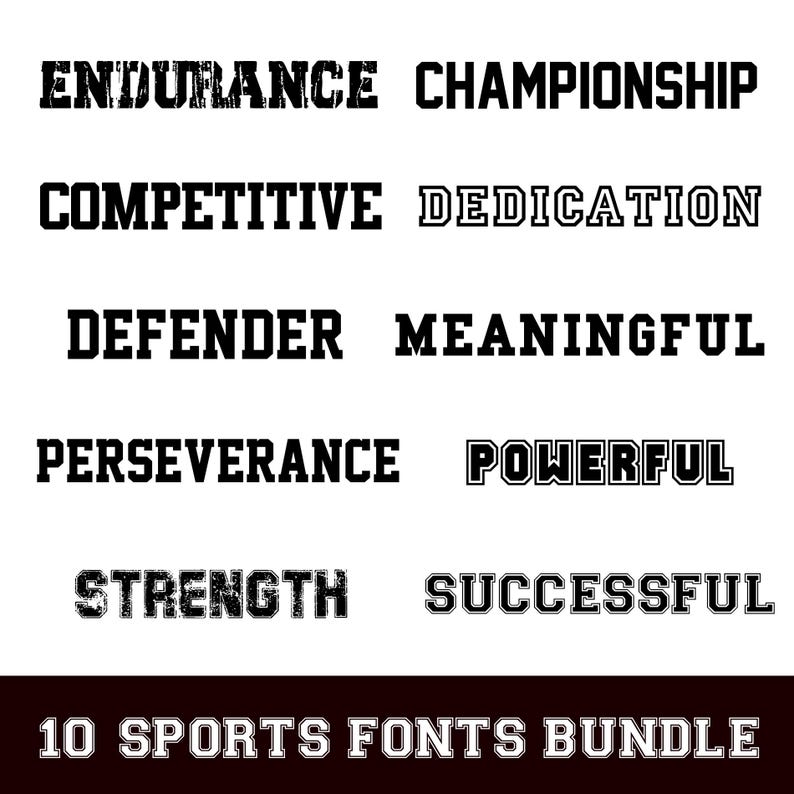 10 Sports Fonts Bundle - SVG, PNG, OTF - Sports Font, Varsity Font ...