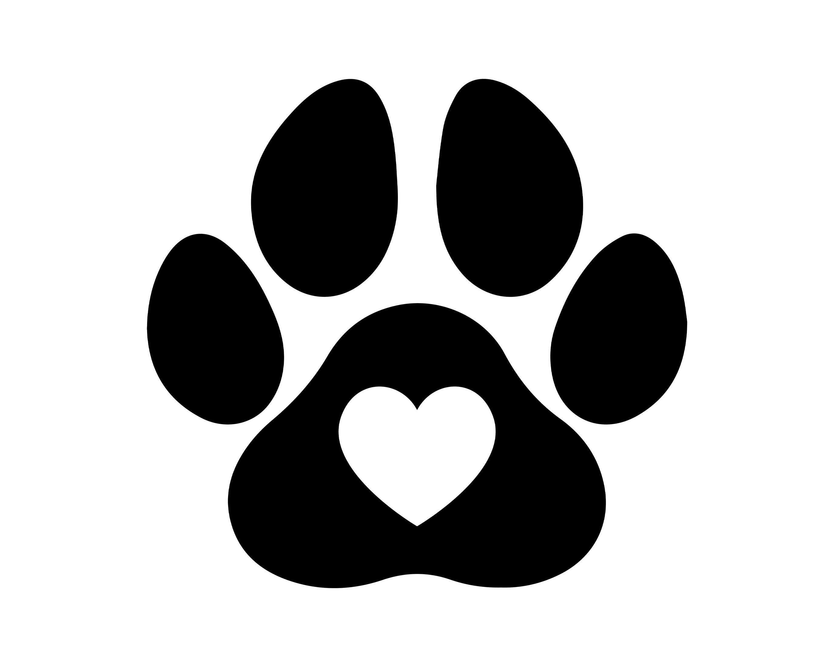 Hund Herz Pfote SVG, PNG - Pfote SVG, Pfotenabdruck Hund, Animal Print ...