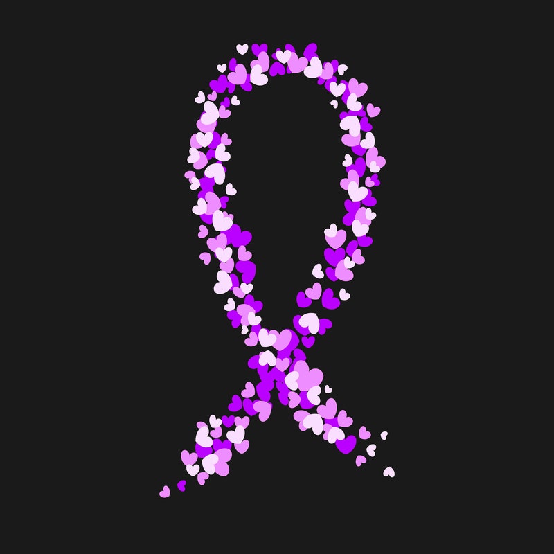 Purple Heart Cancer Ribbon Svg - Etsy