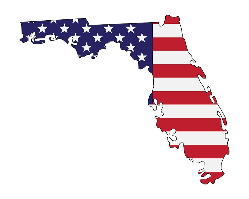 Florida Flag Map SVG, PNG - American Flag Svg, Florida Outline Svg ...