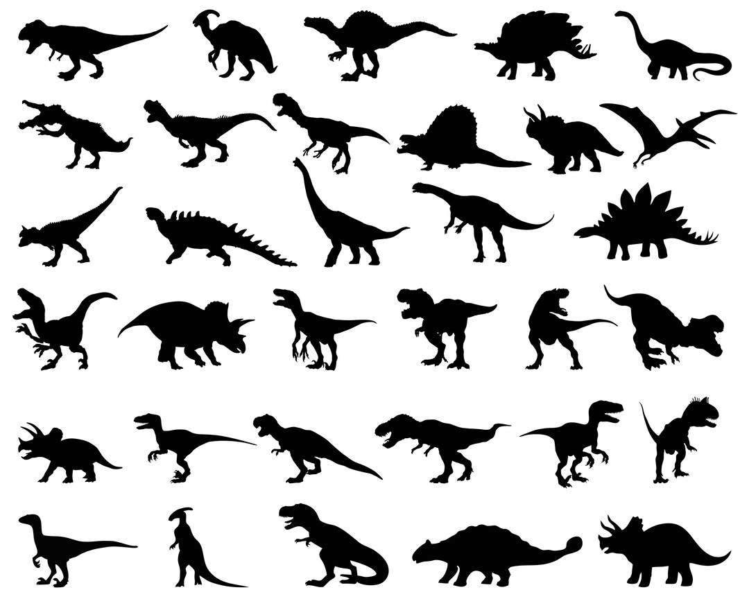 Dinosaur SVG Bundle, Dinosaur Clipart PNG, Dinosaur Silhouette SVG ...