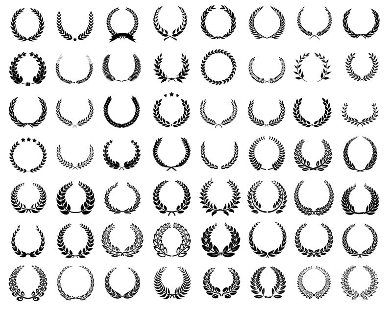Laurel Wreath Svg Bundle Png Cut Files For Cricut Etsy