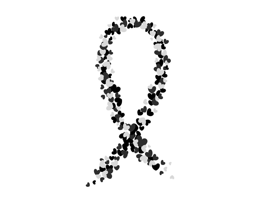 Black Ribbon SVG, PNG - Skin Cancer, Melanoma, Cut File Cricut ...