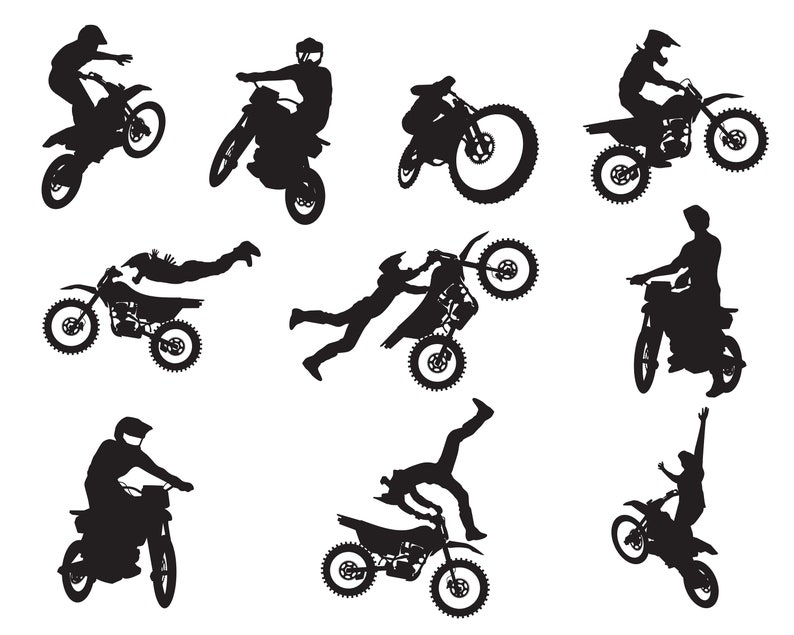 Motorcross SVG Bundle, Motorcycle Svg, Dirt Bike SVG, PNG, Cut Files ...