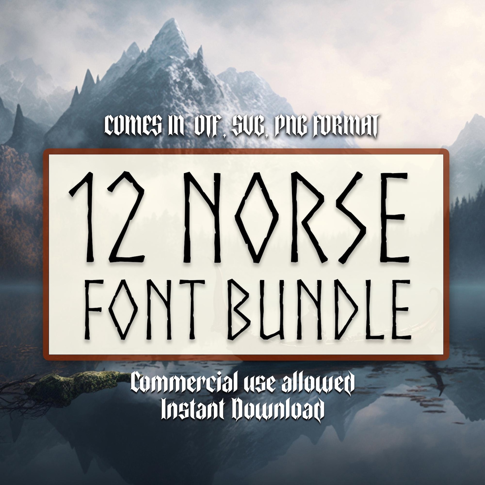 12 Nordic Fonts Bundle - OTF, SVG, PNG - Viking Font, Celtic Font, Rune ...