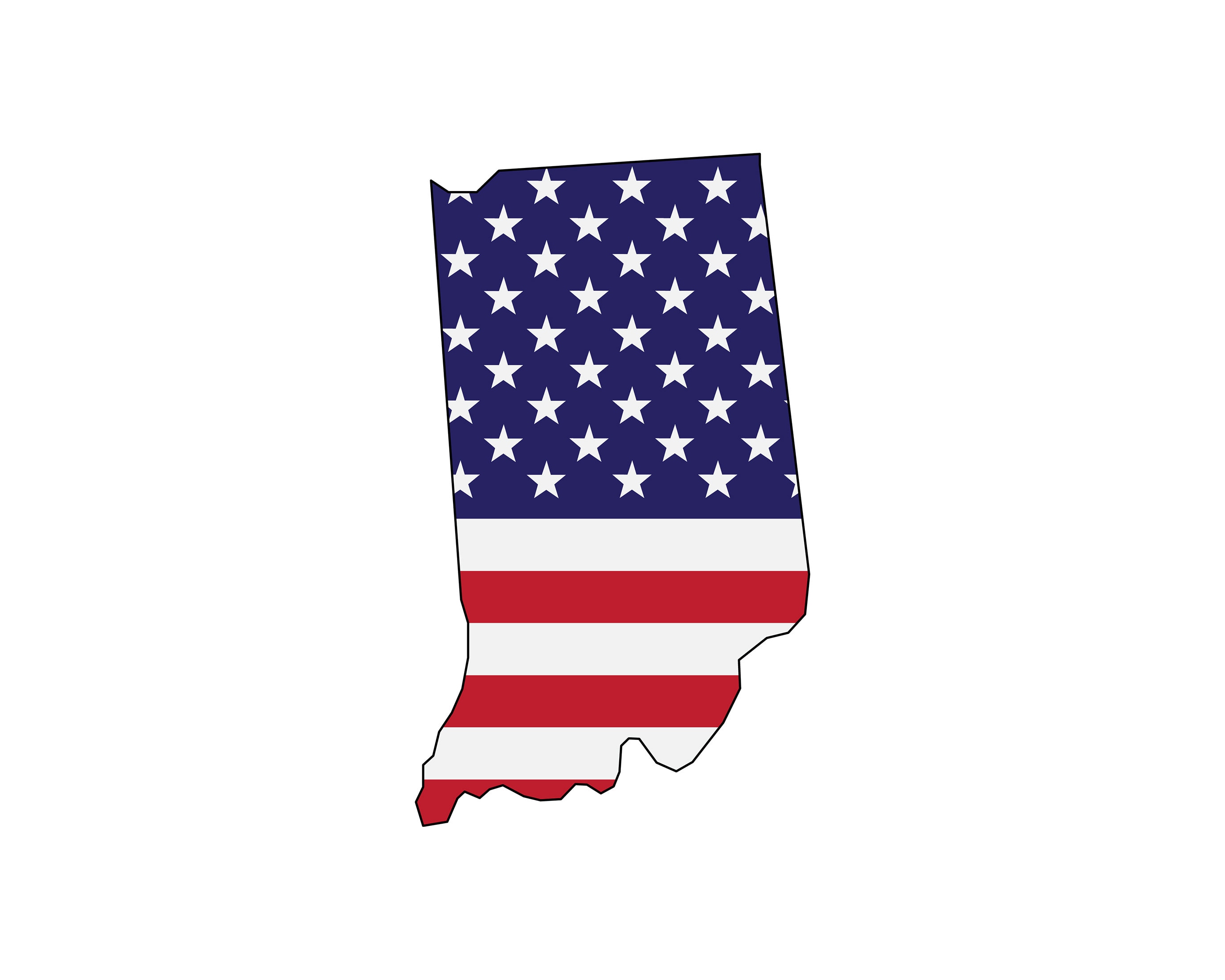 Mapa de la bandera de Indiana SVG PNG Bandera - Etsy México