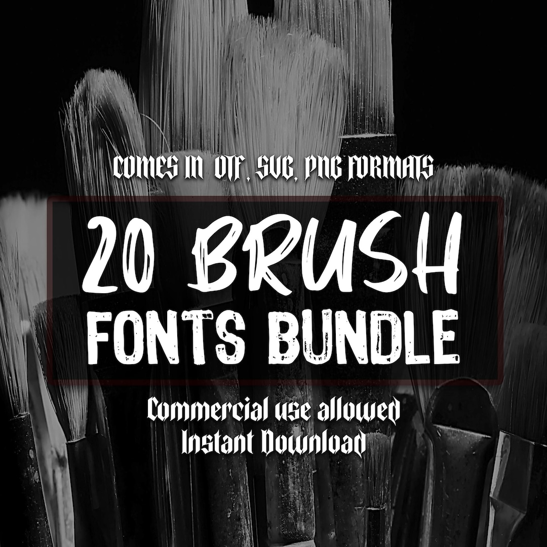 20 Brush Fonts - SVG, PNG, OTF - Brush Font Bundle, Brush Font Cricut ...