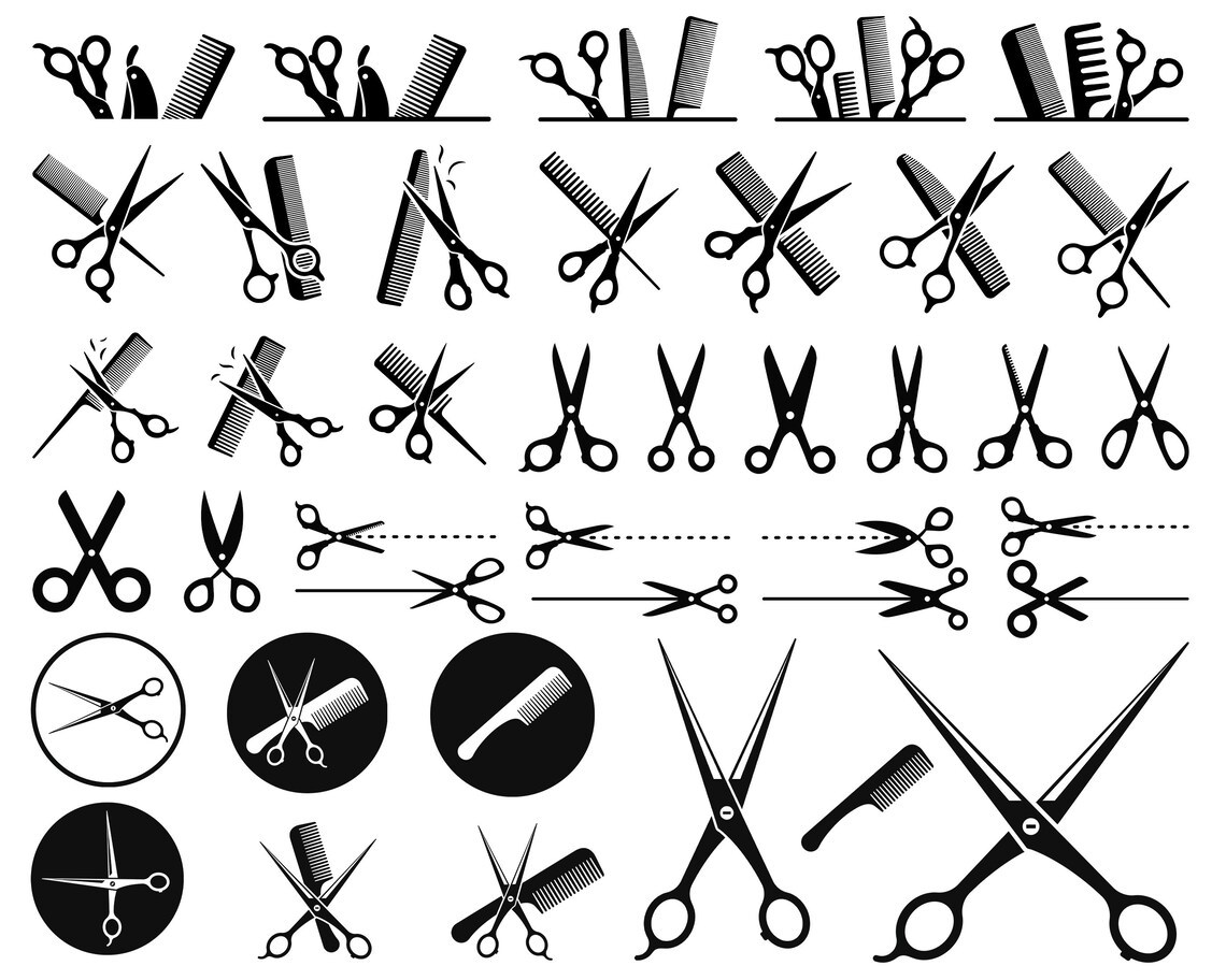 Barber SVG Bundle PNG Scissors Svg Comb Svg Cut Here Svg - Etsy