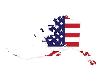 Alaska Map SVG, PNG Alaska Flag Svg, Alaska Outline Svg, Cut Files for ...