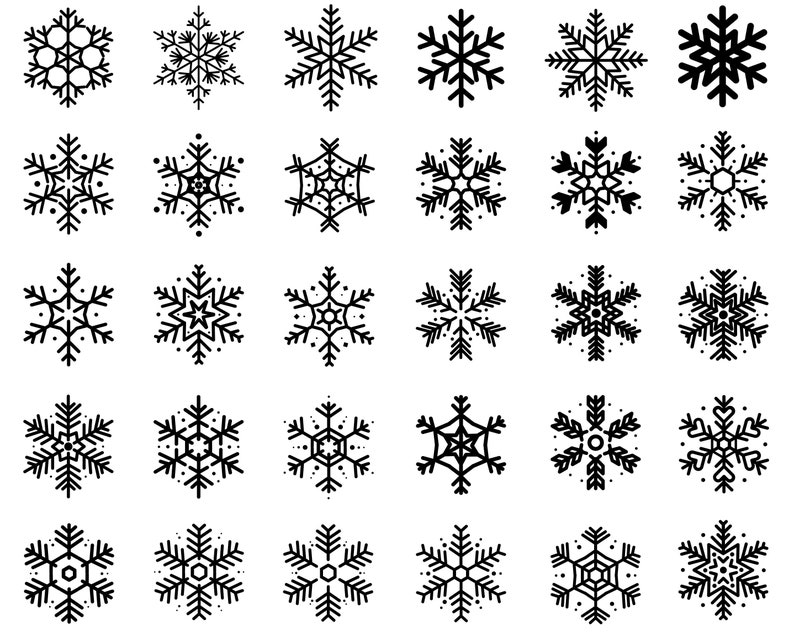 Snowflakes SVG Bundle 30 Snowflakes SVG Png Winter Svg - Etsy