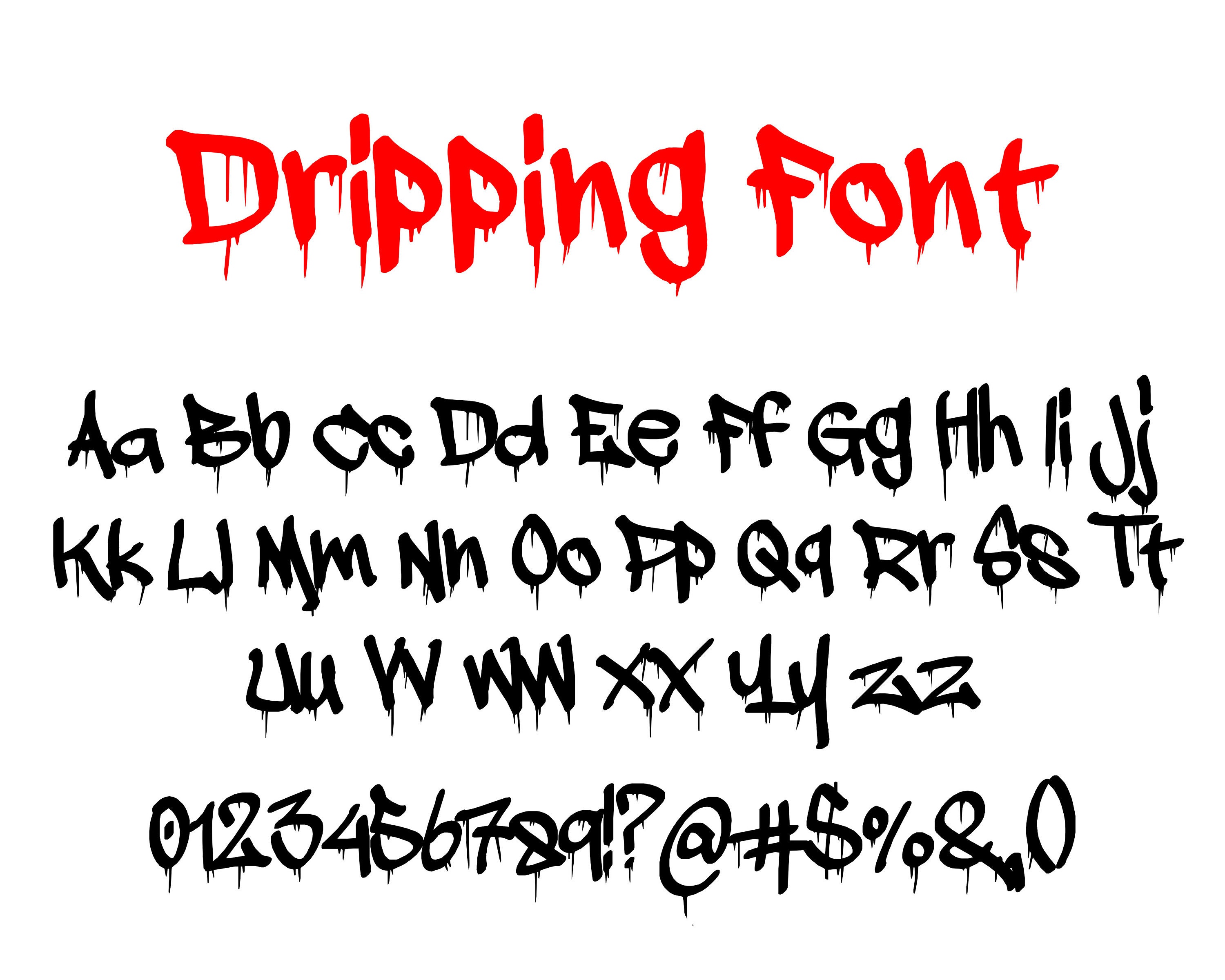 Dripping Fonts Svg Png Ttf Dripping Letters Svg Dripping Etsy