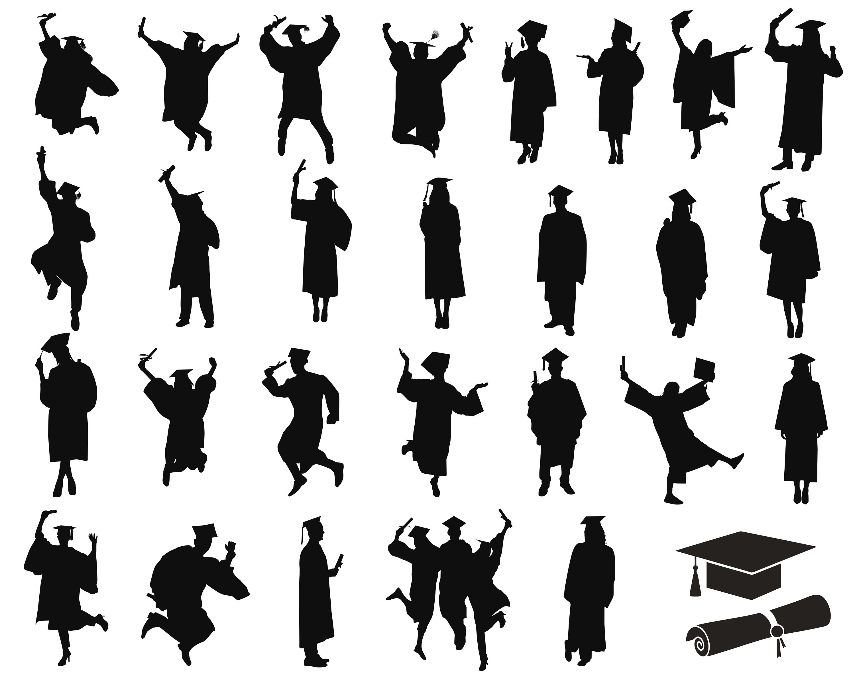 Graduation Silhouette Vector