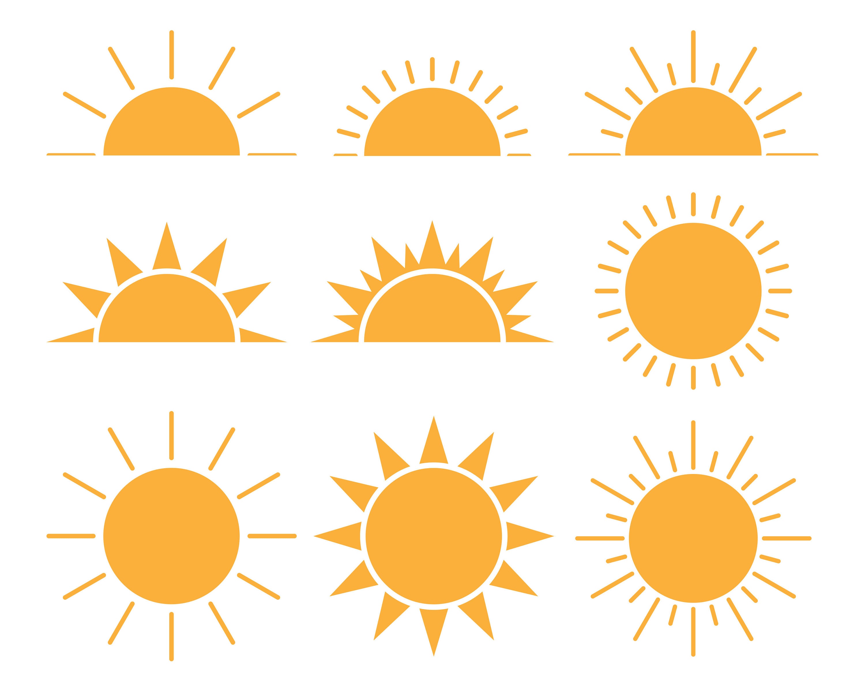 Sunshine Svg Bundle Png Sun Cut File Sun Clipart Summer Etsy Canada
