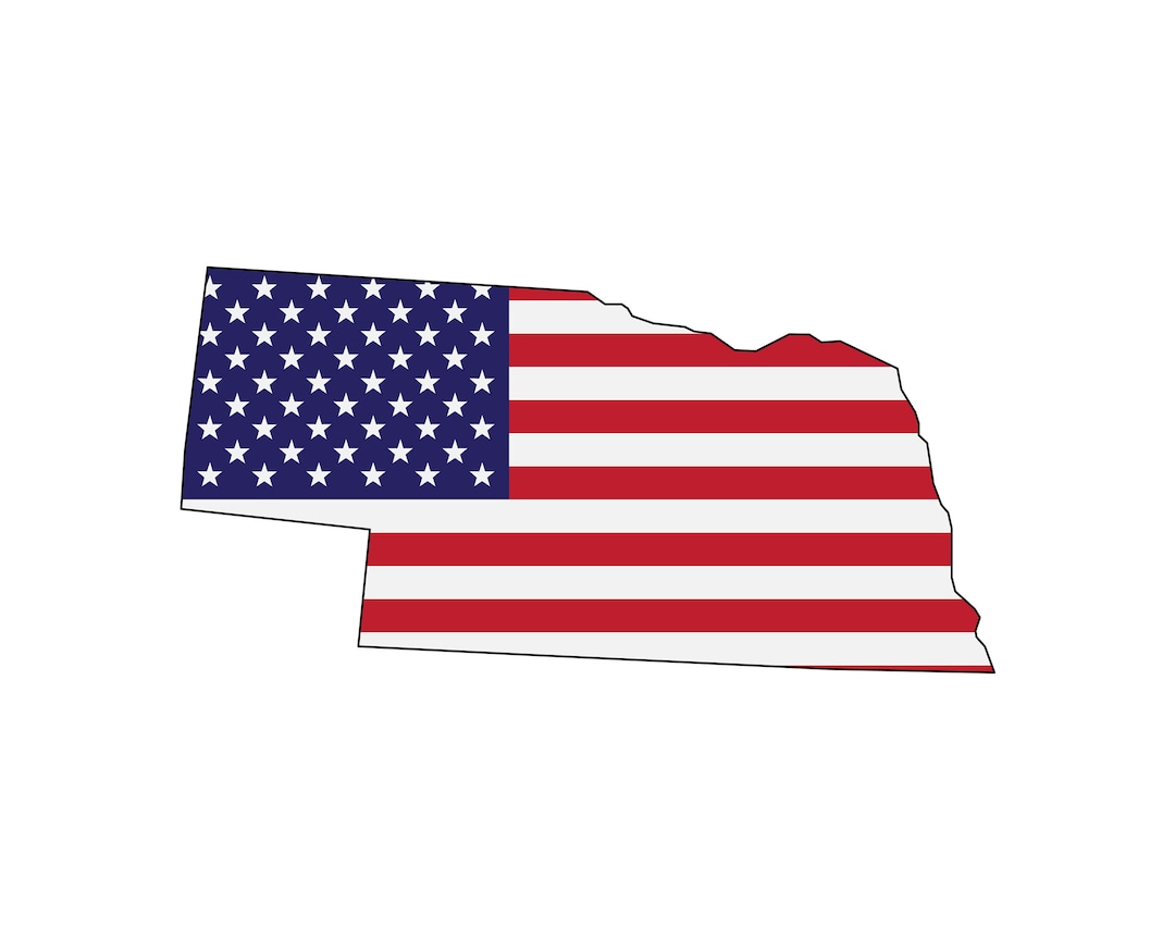 Nebraska Flag Map SVG, PNG - American Flag Svg, Nebraska Outline Svg ...