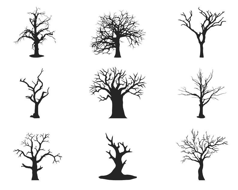 Dead Tree SVG Bundle, PNG, Spooky Tree Svg, Leafless Tree Svg, Tree Cut ...