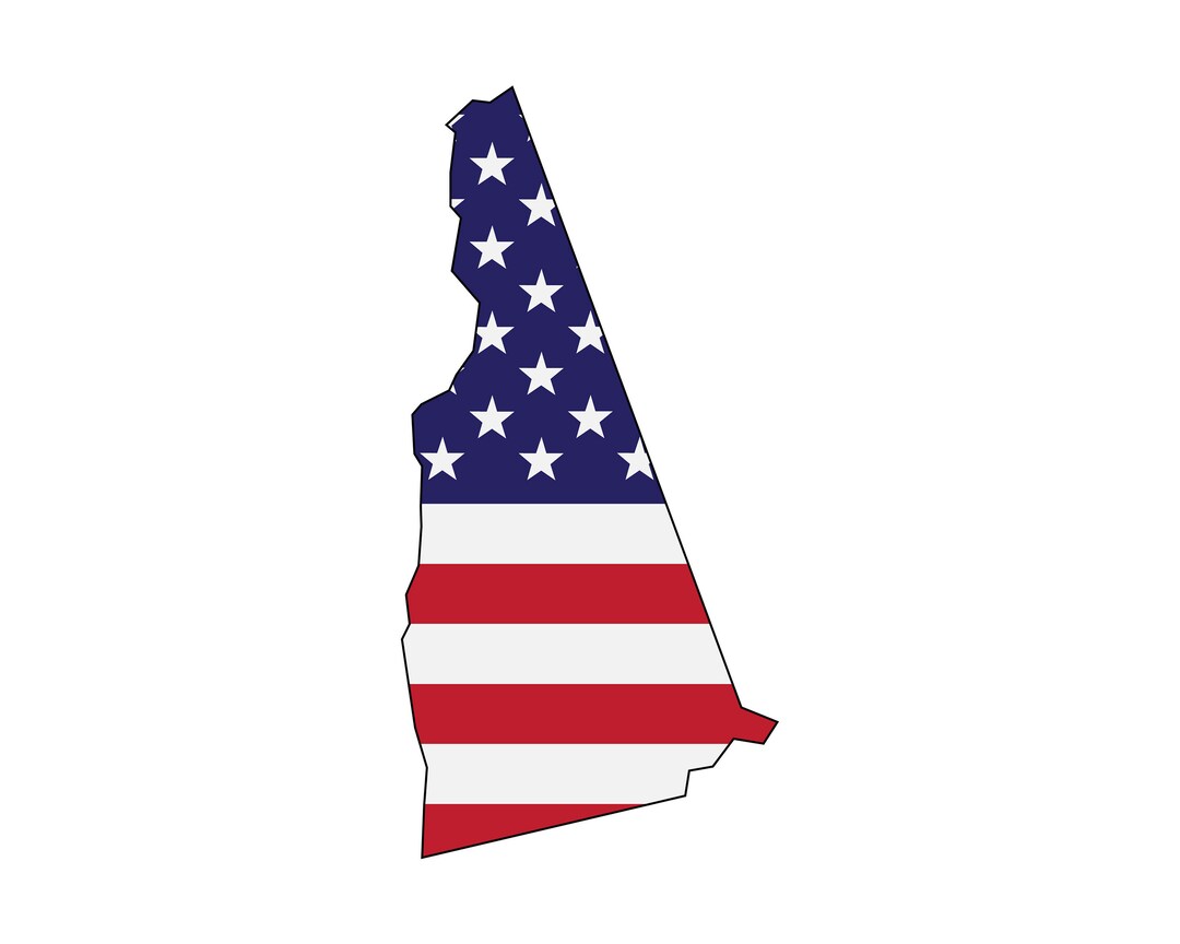 New Hampshire Flag Map SVG, PNG - American Flag Svg, New Hampshire ...