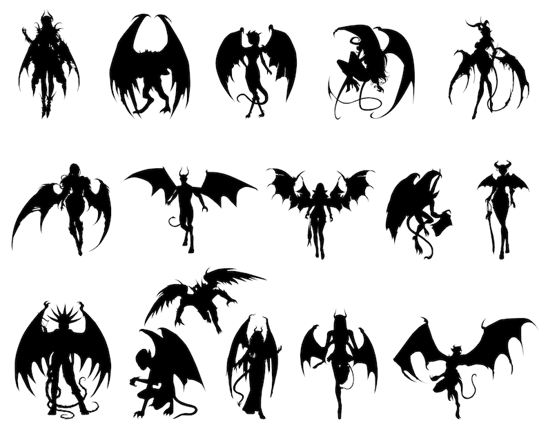 Devil SVG Bundle Demon SVG PNG Devil Silhouette Cut File - Etsy