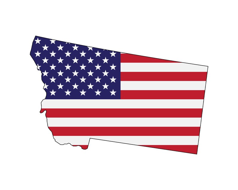 Montana Flag Map SVG PNG American Flag Svg Montana Outline - Etsy