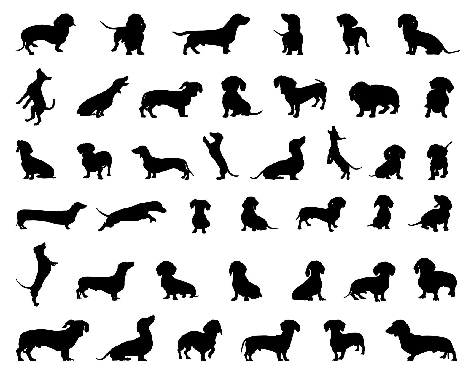 Dackel SVG Bundle, Hund Svg, Dackel Plotterdatei für Cricut, Dackel Silhouette, Dackel Clipart ...