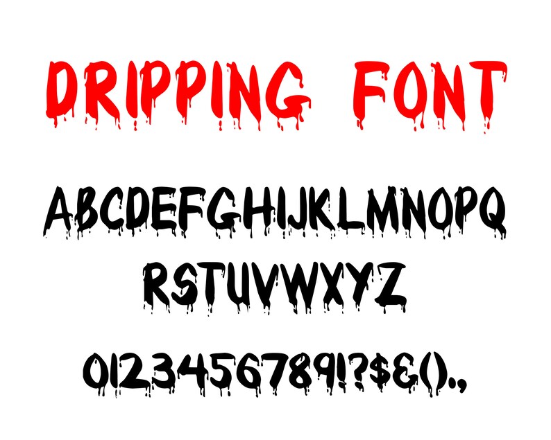 Dripping Fonts SVG PNG TTF Dripping Letters Svg Dripping - Etsy