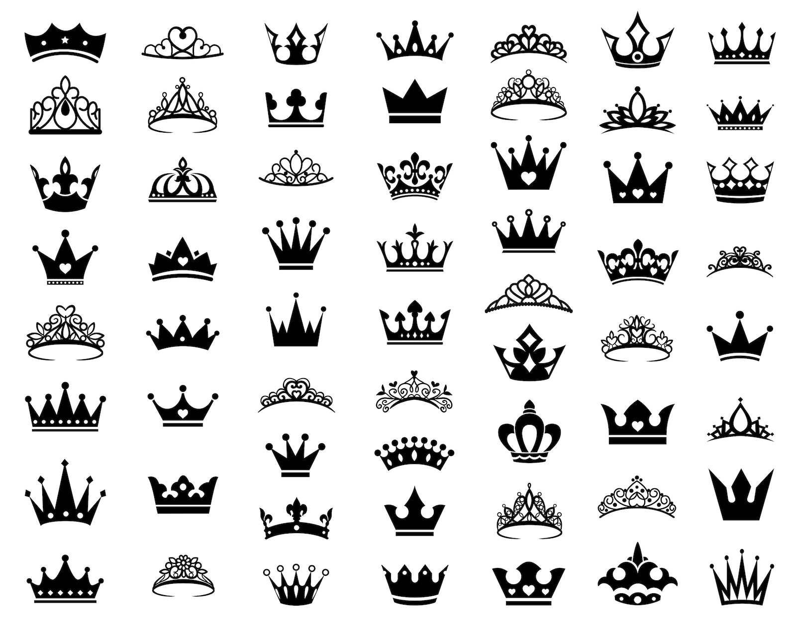 Crown SVG Bundle, PNG, Crowns Svg, Princess Crown Svg, Cut Files for ...