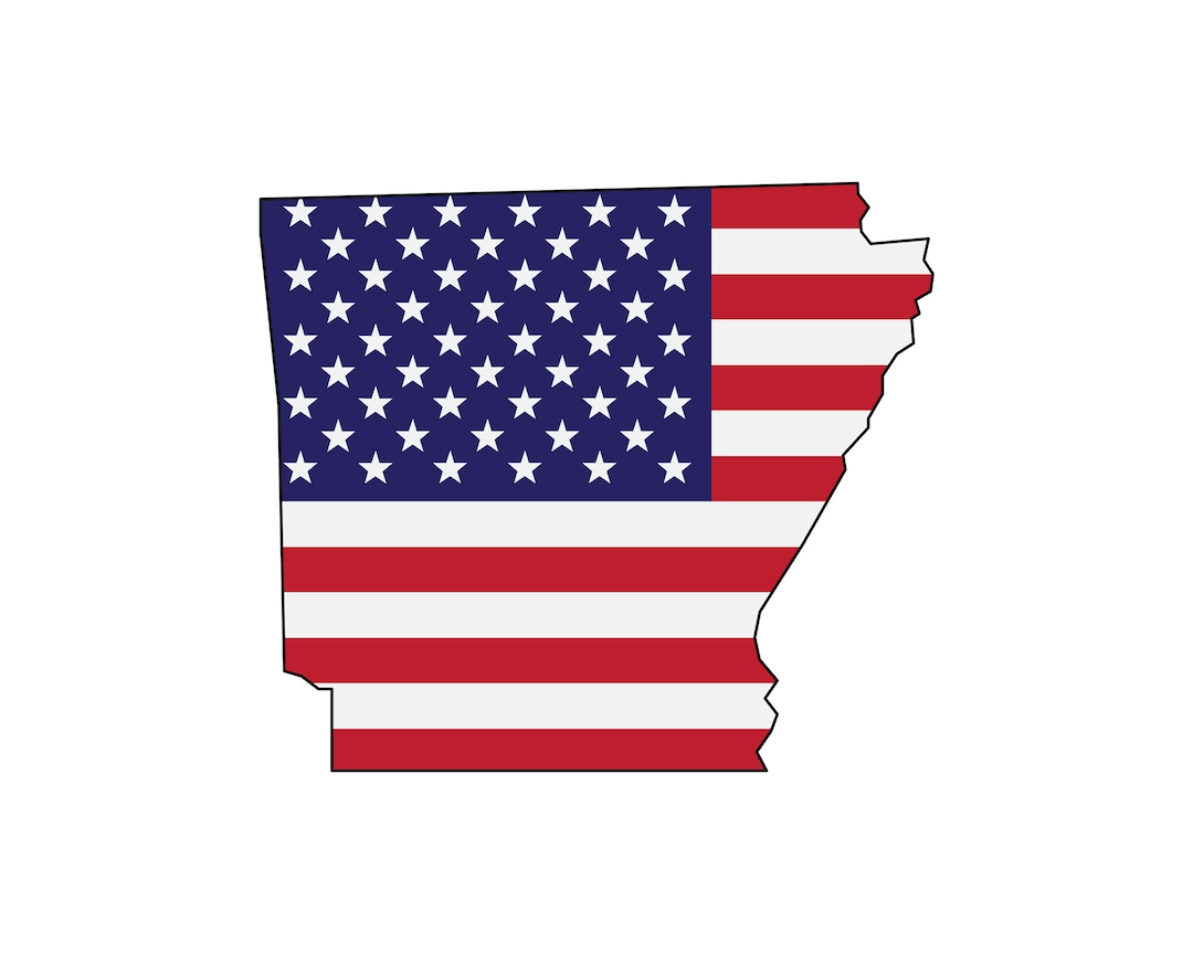 Arkansas Flag Map SVG, PNG - American Flag Svg, Arkansas Outline Svg, Arkansas Silhouette - Cut ...