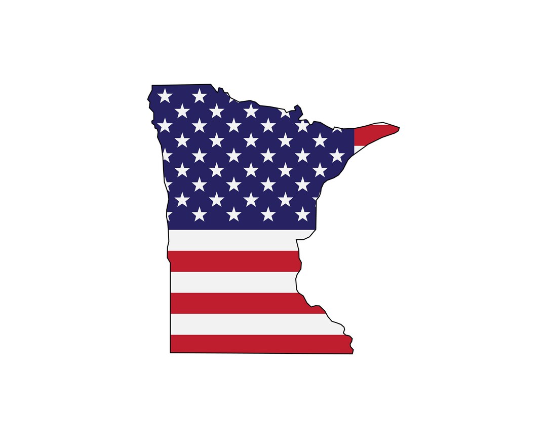 Minnesota Flag Map SVG, PNG - American Flag Svg, Minnesota Outline Svg ...
