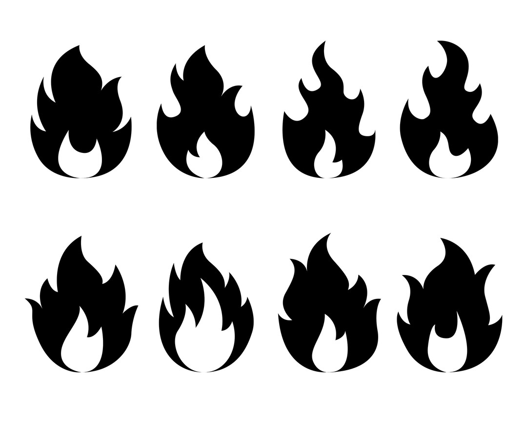 Fire SVG Bundle, PNG - Fire Silhouette, Fire Vector, Fire Cut File ...