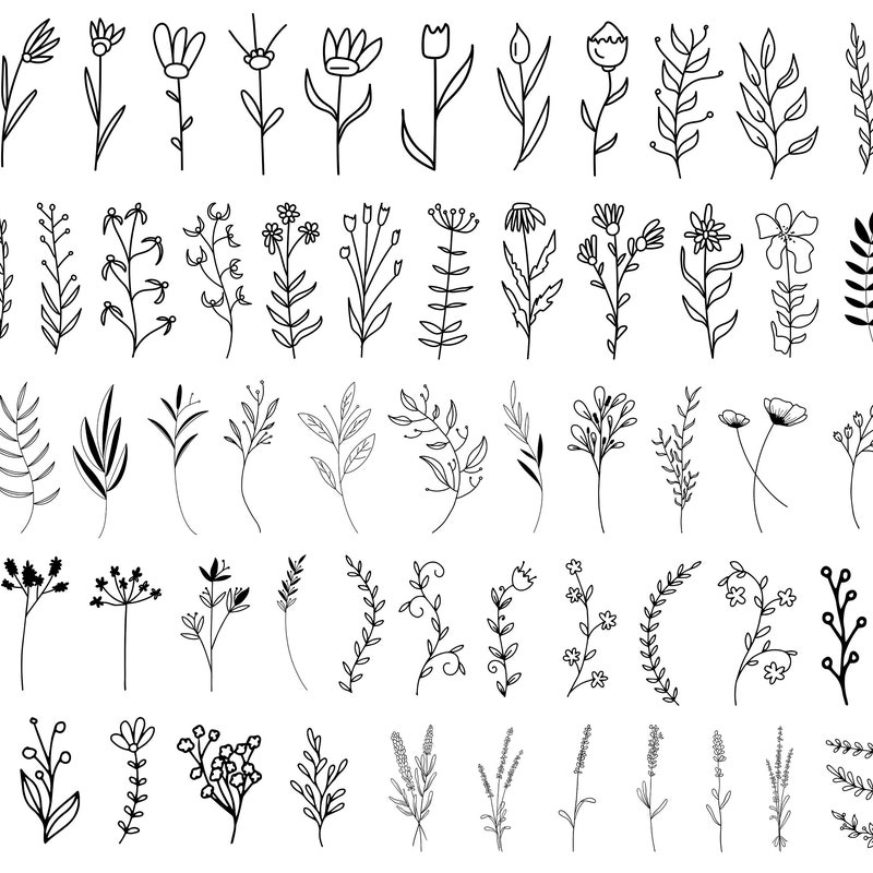 Hand Drawn Flower Svg - Etsy