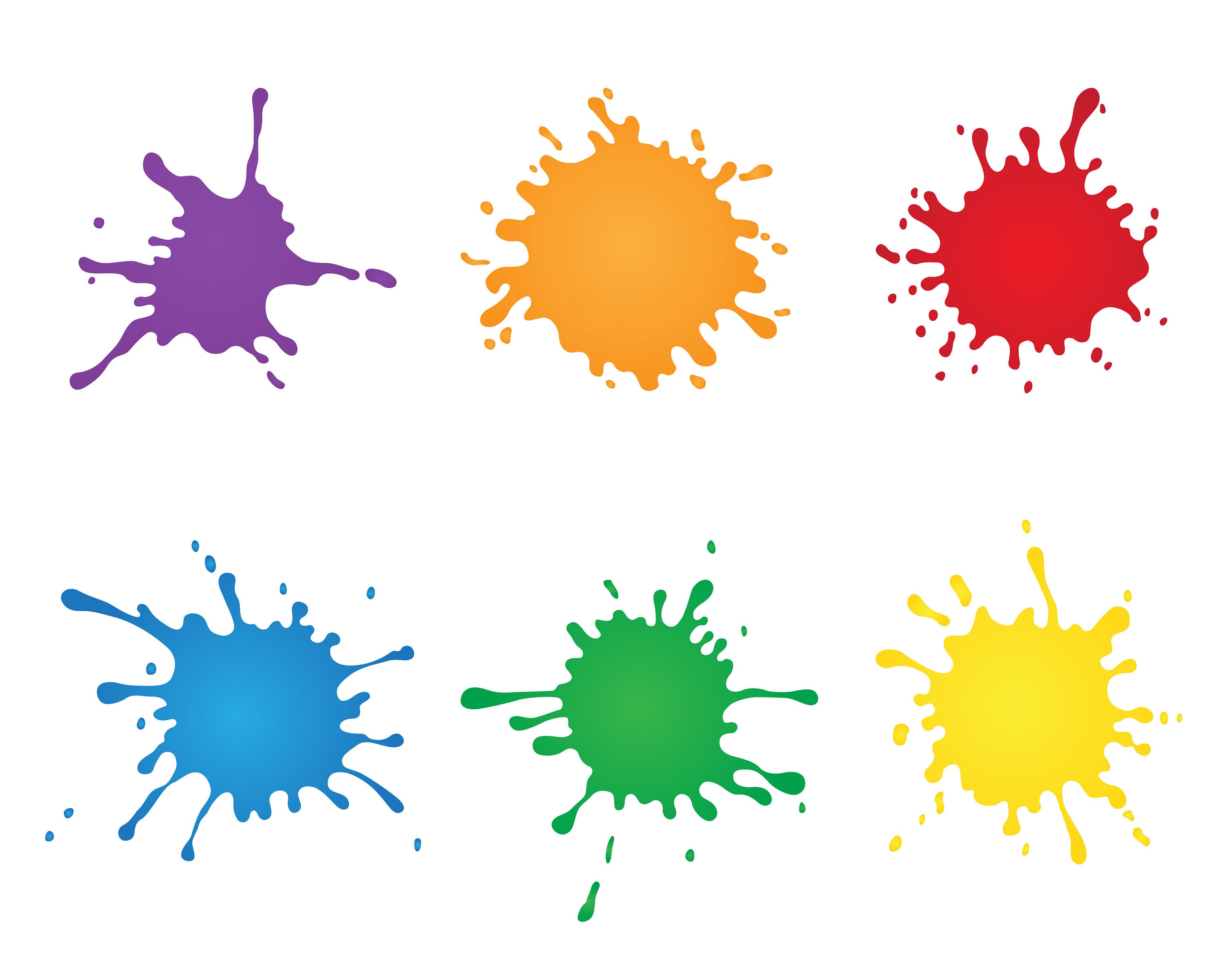 Paint Splashes SVG Bundle PNG Paint Splash Svg Clipart - Etsy México