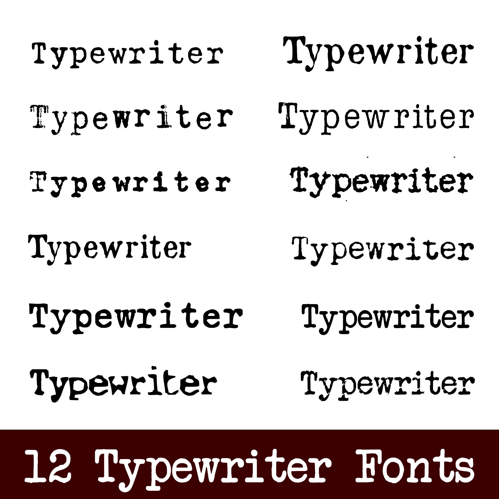 12 Typewriter Fonts Bundle - OTF, SVG, PNG - Vintage Font Bundle ...