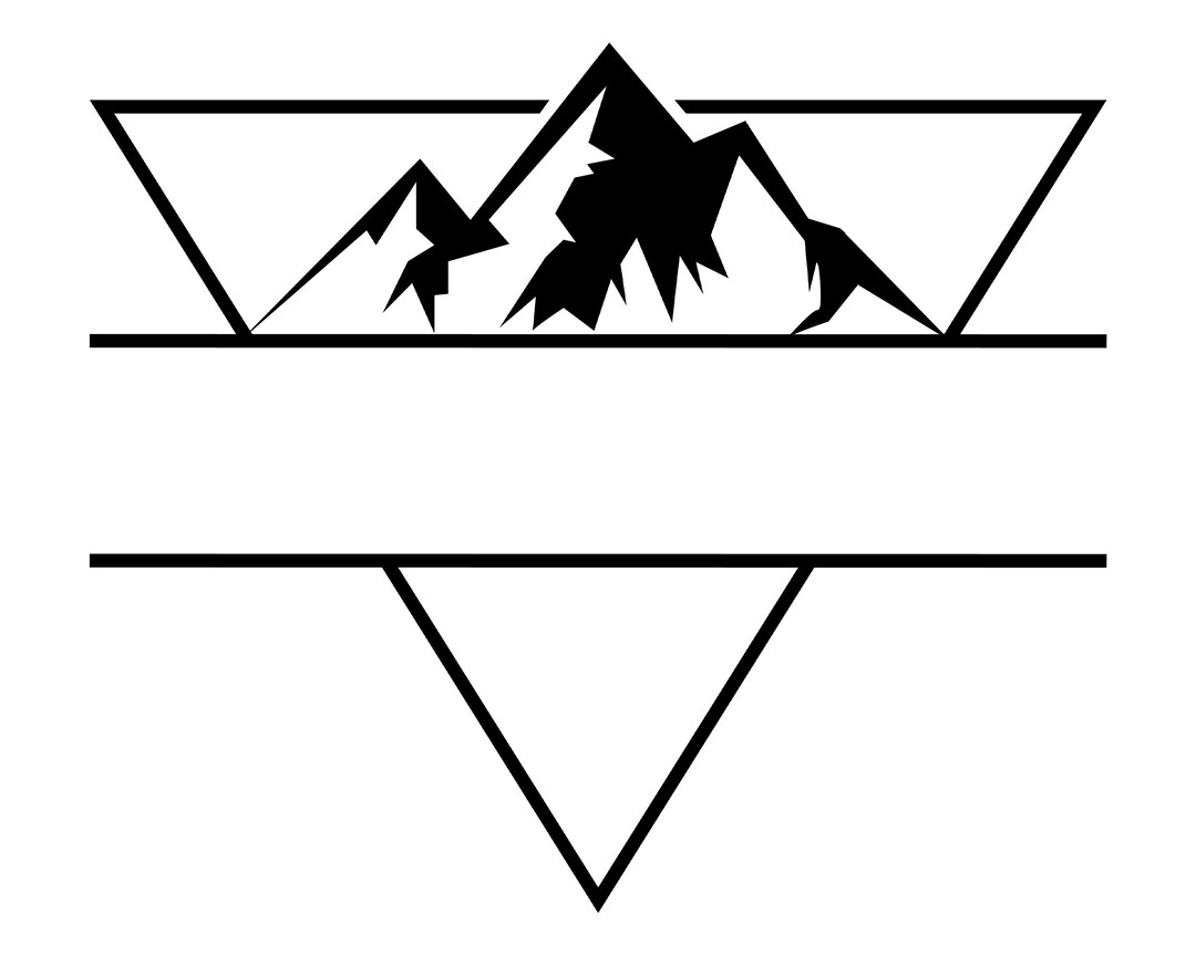 Mountain Monogram SVG, PNG - Triangle Frame Svg, Split Name Frame Svg ...