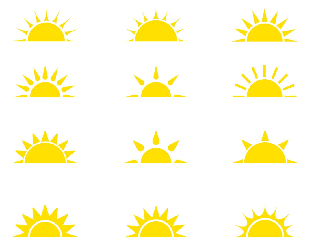 Sunrise SVG, PNG Bundle, Sun Svg Cut Files for Cricut, Silhouette ...